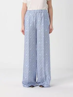 Max Mara Silk Paisley Trousers - Blue