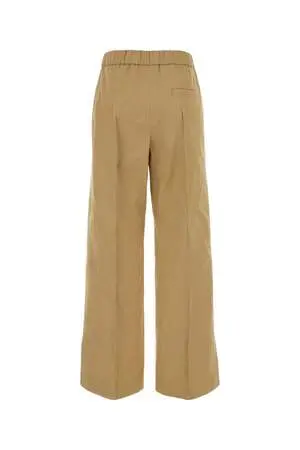 JIL SANDER Camel Cotton Wide-leg Pant