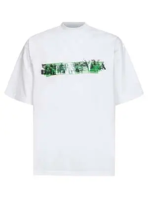Balenciaga White Messy Spray Medium Fit T-shirt - Multicolor