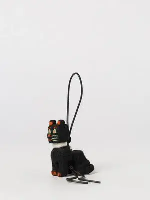 Loewe Futurist Cat Animal-shaped Keychain In Wool Felt - Black