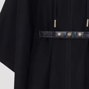 Moncler Virgin Wool Cape - Blue