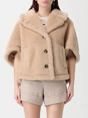 Max Mara Teddy Coat In Faux Fur - Cream