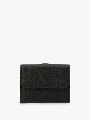Chloé Mini Alphabet Trifold Leather Wallet - Black
