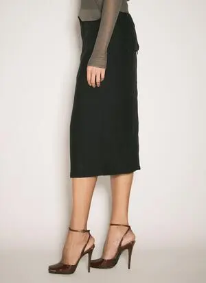 Saint Laurent Silk Pencil Skirt