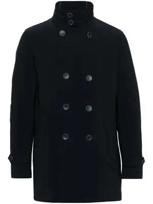 Herno Double-breasted Nylon Down Jacket - Blue