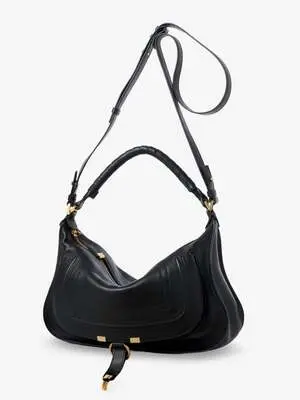 Chloé Marcie Small Leather Shoulder Bag - Black