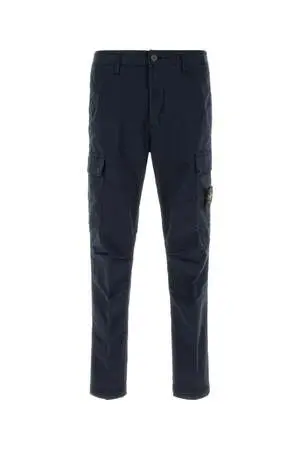 Stone Island Navy Stretch Cotton Cargo Pant - Blue