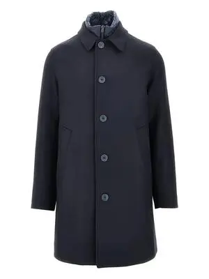 Herno Single-breasted Padded Coat - Blue
