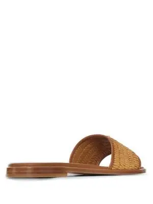 Prada Leather Slides With Crochet Details