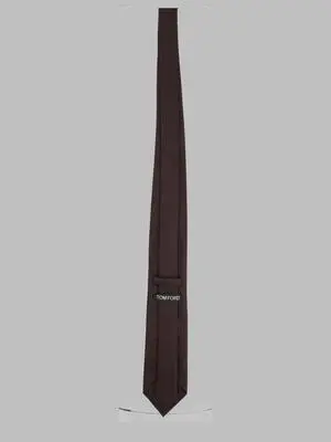 TOM FORD Cravatta In Jacquard Di Seta 8 Cm - Brown