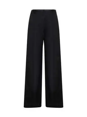 Max Mara Black Poplin Mstfarea Belted Trousers