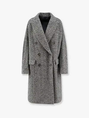 Brunello Cucinelli Virgin Wool And Alpaca Overcoat - Multicolor