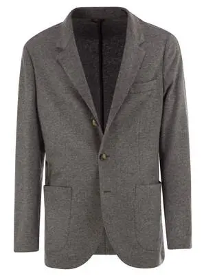 Brunello Cucinelli Cashmere Jersey Blazer With Patch Pockets