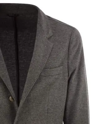 Brunello Cucinelli Cashmere Jersey Blazer With Patch Pockets