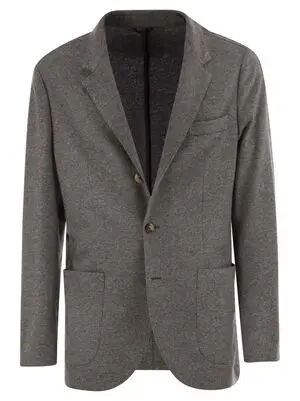 BRUNELLO CUCINELLI Brunello Cucinelli Men Cashmere Jersey Blazer With Patch Pockets