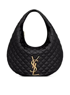 Saint Laurent Icare Hobo In Quilted Nappa - Black