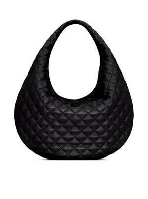 Saint Laurent Icare Hobo In Quilted Nappa - Black