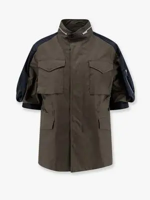 Sacai Canvas Jacket With Nylon Sleeves