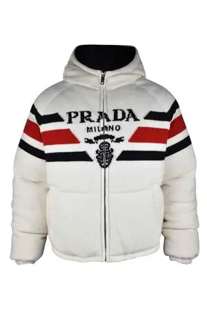 Prada Cashmere And Wool Down Jacket - White
