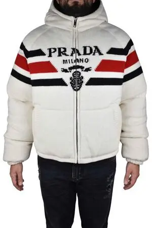 Prada Cashmere And Wool Down Jacket - White