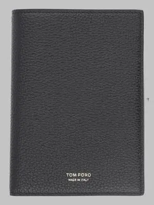 TOM FORD Leather Passport Holder - Black