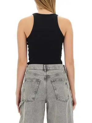 Attico Cotton Jersey Tank Top - Black