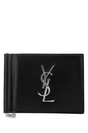 Saint Laurent Leather Card Holder - Black