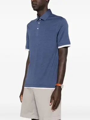 Brunello Cucinelli Silk And Cotton Polo Shirt - Multicolor