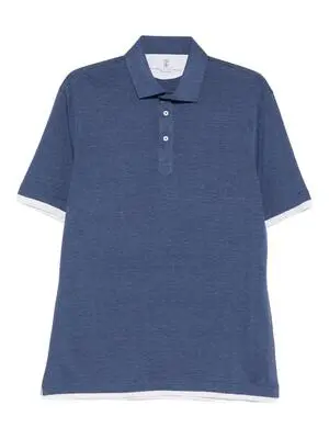 Brunello Cucinelli Brunello Cucinelli Men Silk And Cotton Polo Shirt Multicolor