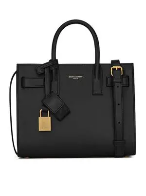 Saint Laurent Smooth Leather Sac De Jour Bag Nano - Black