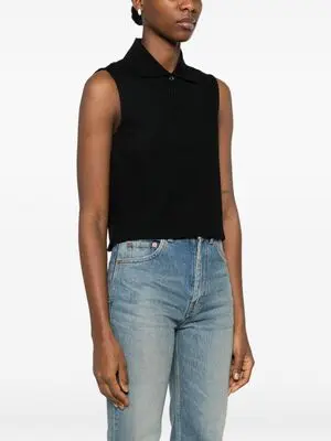 Saint Laurent Cotton Sleeveless Polo Shirt - Multicolor