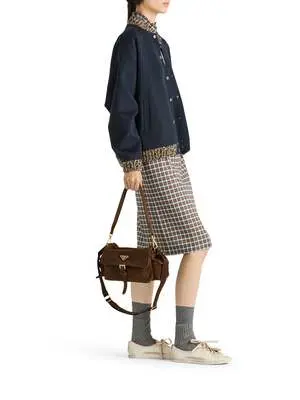 Prada Explore Medium Suede Shoulder Bag