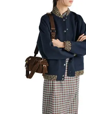 Prada Explore Medium Suede Shoulder Bag