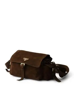 Prada Explore Medium Suede Shoulder Bag