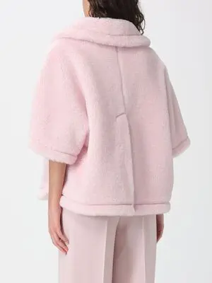 Max Mara Teddy Coat In Faux Fur - Pink