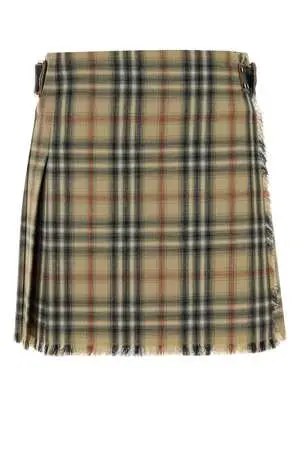 Burberry Embroidered Wool Mini Skirt - Multicolor