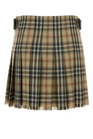 Burberry Embroidered Wool Mini Skirt - Multicolor