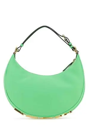Fendi Leather Small Graphy Handbag - Green