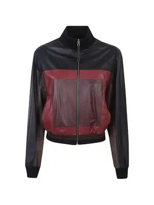 Loewe Leather Cropped Jacket - Multicolor