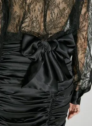 Dolce & Gabbana Ruched Silk Mini Skirt