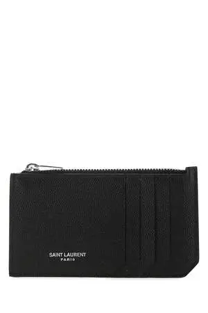 Saint Laurent Leather Card Holder - Black