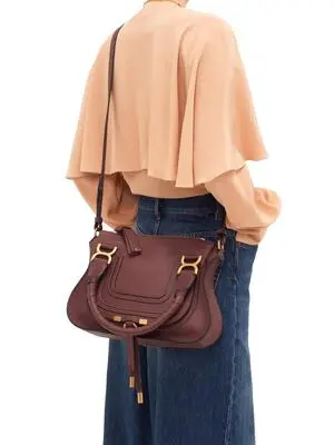 Chloé Small Mercie Bag In Granate Leather