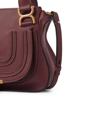 Chloé Small Mercie Bag In Granate Leather
