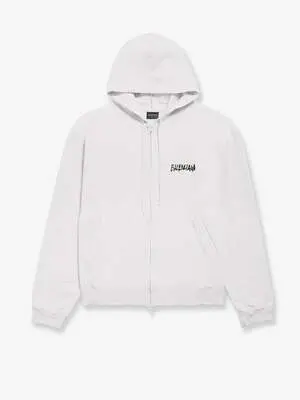 Balenciaga Over Zip-up Hoodie Cotton Sweatshirt - Multicolor
