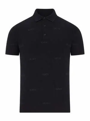 Gucci Jacquard Wool And Silk Polo - Black