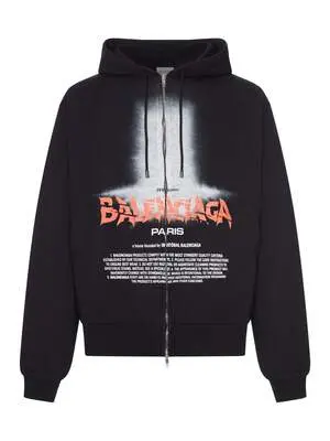 Balenciaga Oversized Zip Sweatshirt - Black
