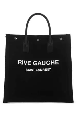 Saint Laurent Canvas Rive Gauche Shopping Bag - Black