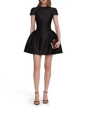 SELF-PORTRAIT Taffeta Mini Dress - Black