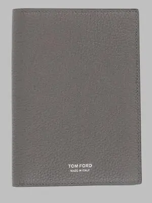 TOM FORD Leather Passport Holder - Gray