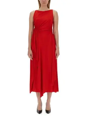 LANVIN Dress With Drape - Red